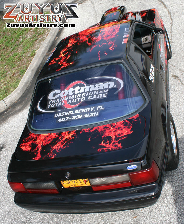 Cottman Transmission Casselberry Firefox drag car wrap