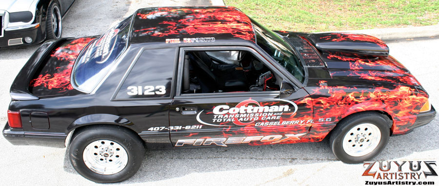 Cottman Transmission Casselberry Firefox drag car wrap